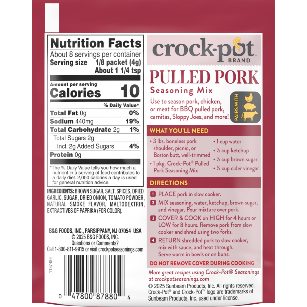BBQ Pulled Pork Mix - Crockpot™ Seasoning Mixes